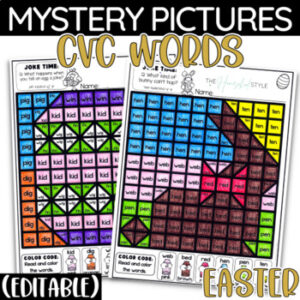 Easter CVC Words Practice Coloring Pages Editable Worksheets | Made By ...