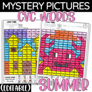 Ocean Theme CVC Words Practice Coloring Pages Editable Worksheets ...