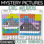 Ocean Theme CVC Words Practice Coloring Pages Editable Worksheets ...