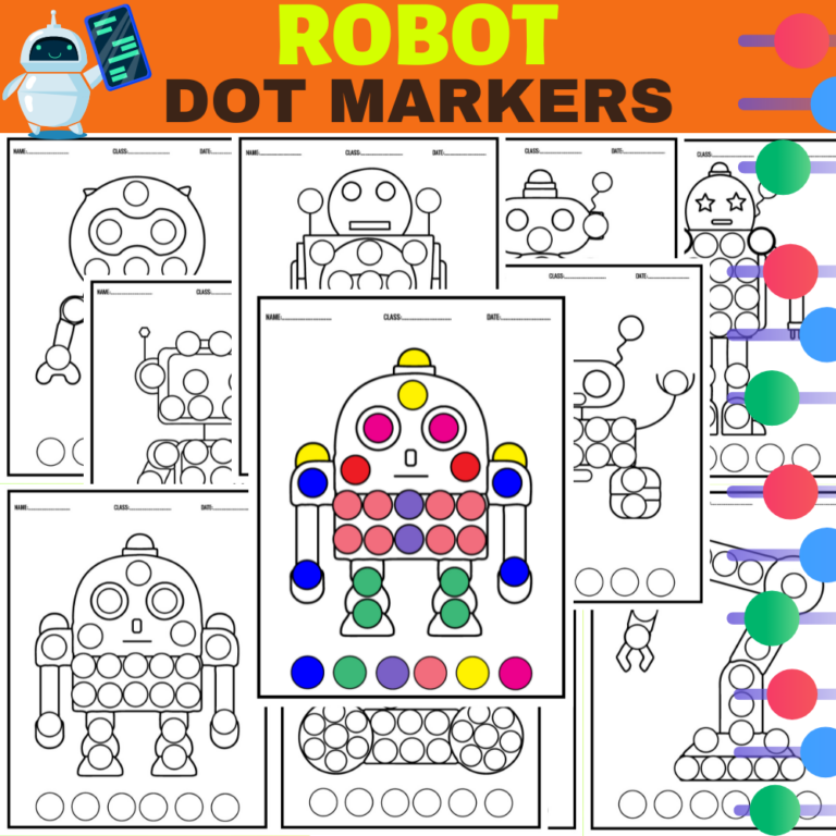Robots Activities Bingo Daubers Dot Markers. - Made By Teachers
