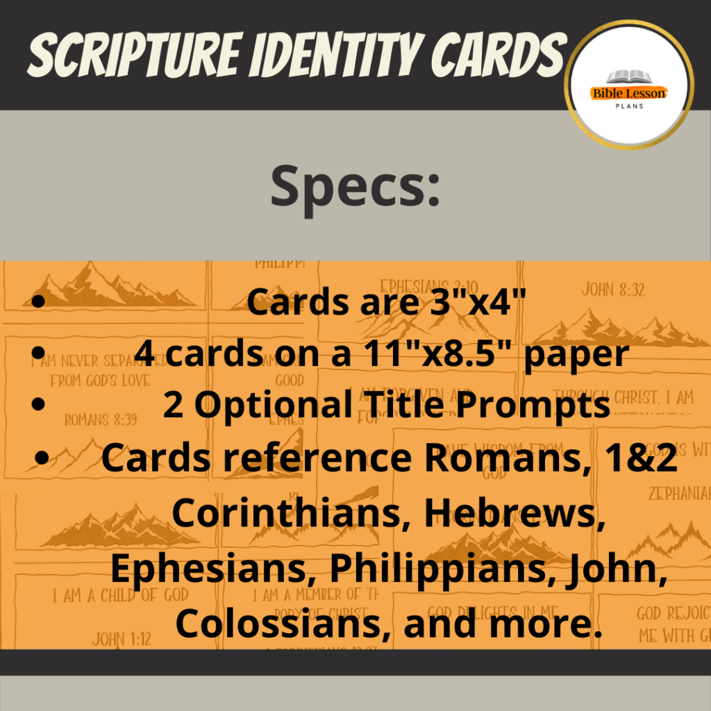 Scripture Identity Cards - Made By Teachers