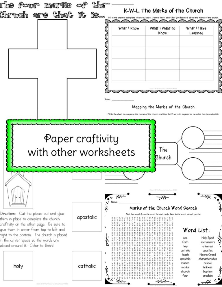 The Marks of the Church Activity Pack - Made By Teachers