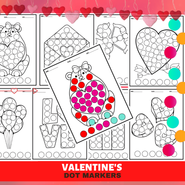 Valentine’s Day Activities Bingo Daubers Dot Markers,For Speech Therapy ...
