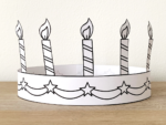 Happy Birthday Paper Crowns Headbands Hats Printable Coloring Craft ...