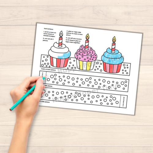 Happy Birthday Paper Crowns Headbands Hats Printable Coloring Craft ...