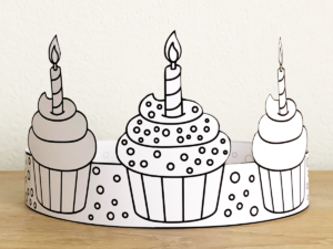 Happy Birthday Paper Crowns Headbands Hats Printable Coloring Craft ...