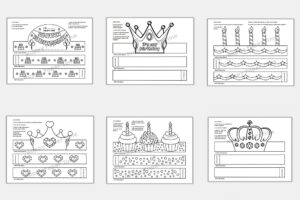 Happy Birthday Paper Crowns Headbands Hats Printable Coloring Craft ...