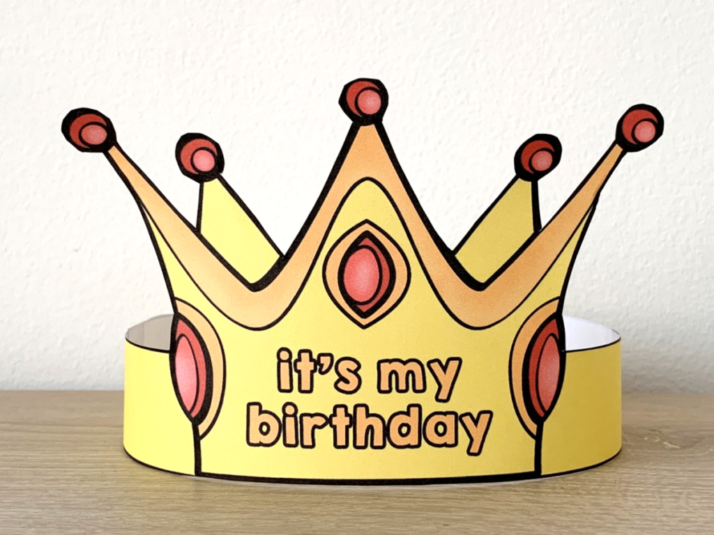 Happy Birthday Paper Crowns Headbands Hats Printable Coloring Craft ...
