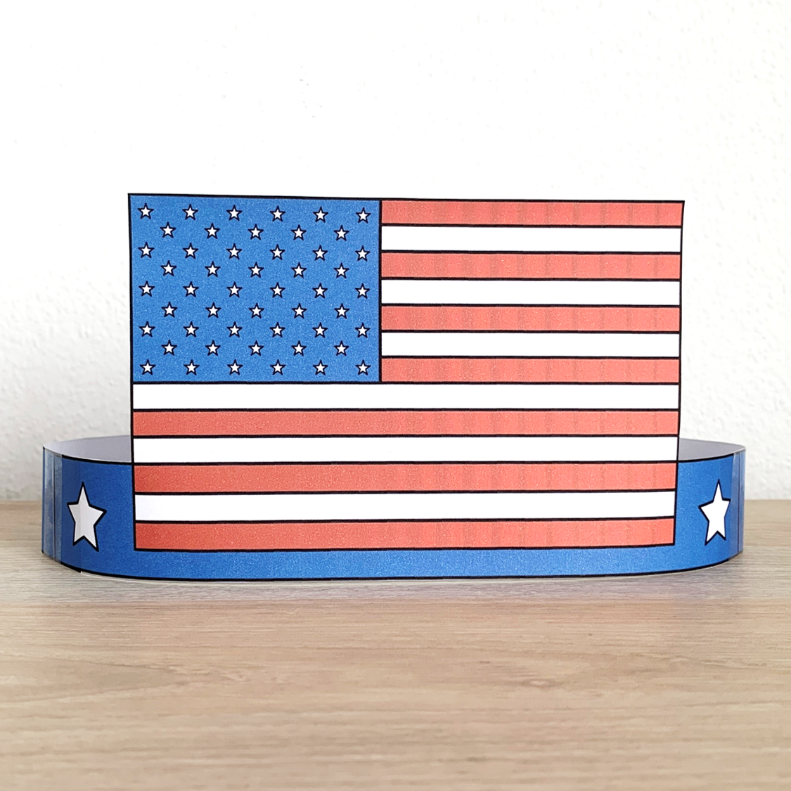 American Flag Paper Crown Printable 4th of July Craft Activity Template ...