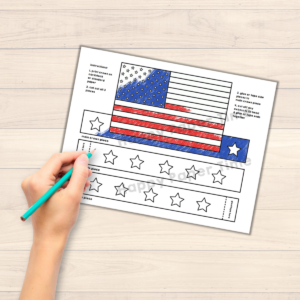 American Flag Paper Crown Printable 4th of July Coloring Craft Activity ...