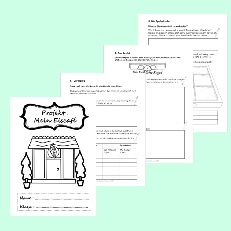 German project: design an ice cream parlor | Made By Teachers