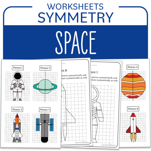Space Math Symmetry and Coloring | Made By Teachers