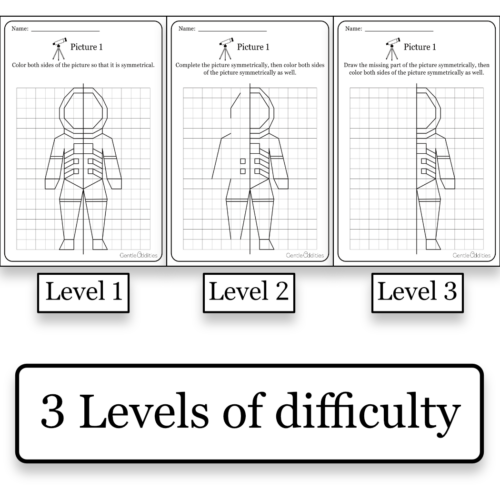 Space Math Symmetry and Coloring | Made By Teachers
