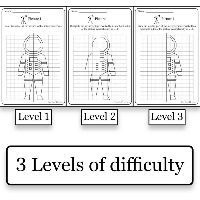 Space Math Symmetry and Coloring | Made By Teachers