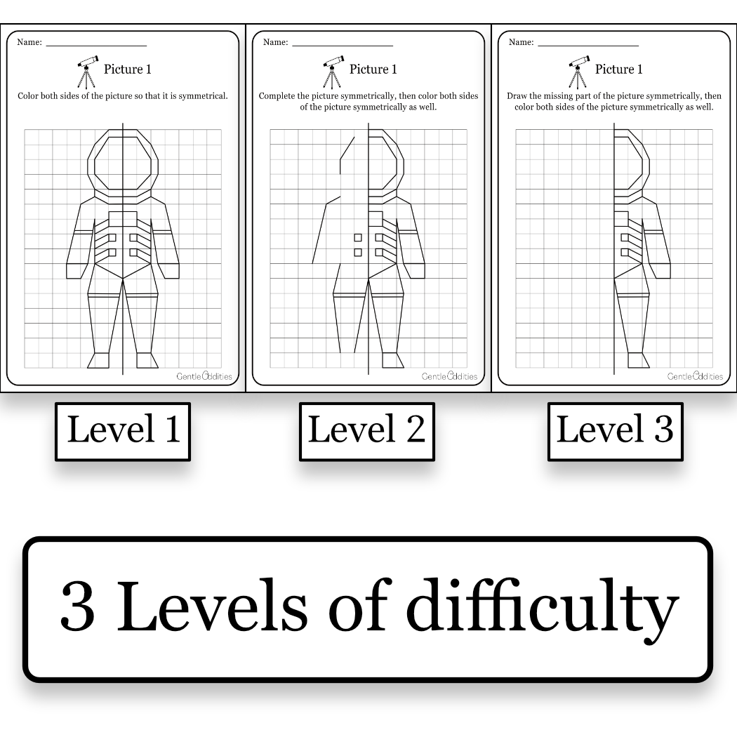 Space Math Symmetry and Coloring | Made By Teachers