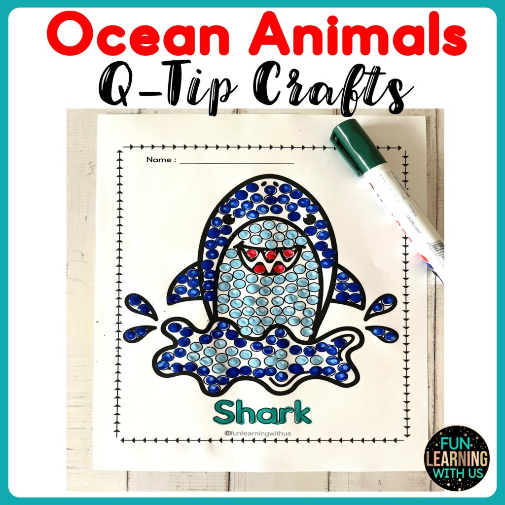 Ocean Animals Q-Tip Crafts | Fine Motor Cotton Swab Activity | Made By ...