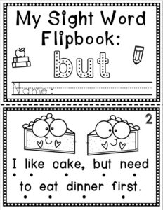 Sight Word Flip Book (Flipbook) - BUT - Made By Teachers