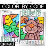 Color by Letter Recognition Practice Activities Fall Editable | Made By ...