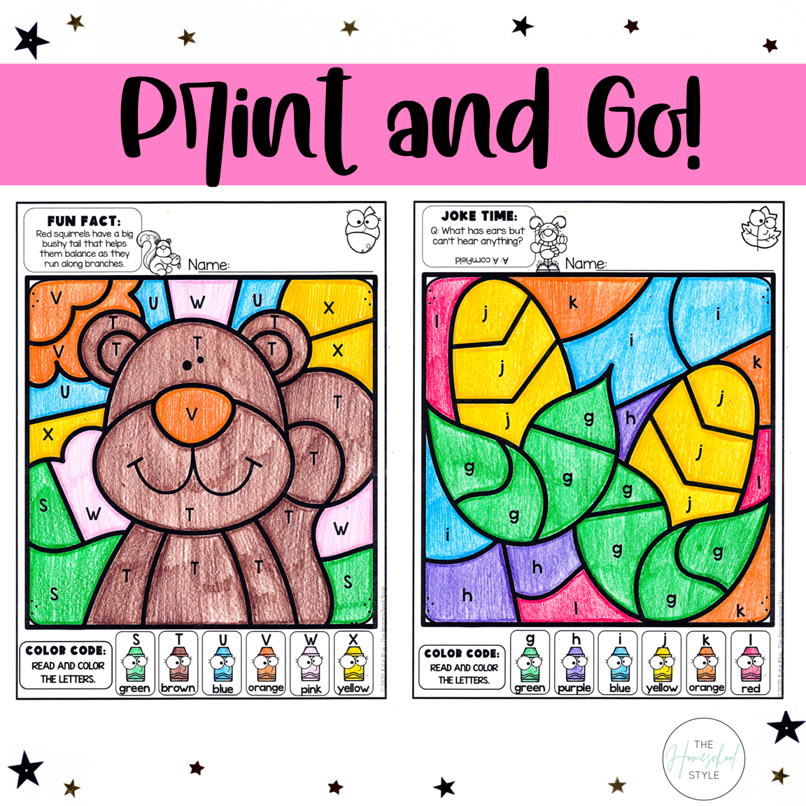 Color by Letter Recognition Practice Activities Fall Editable | Made By ...