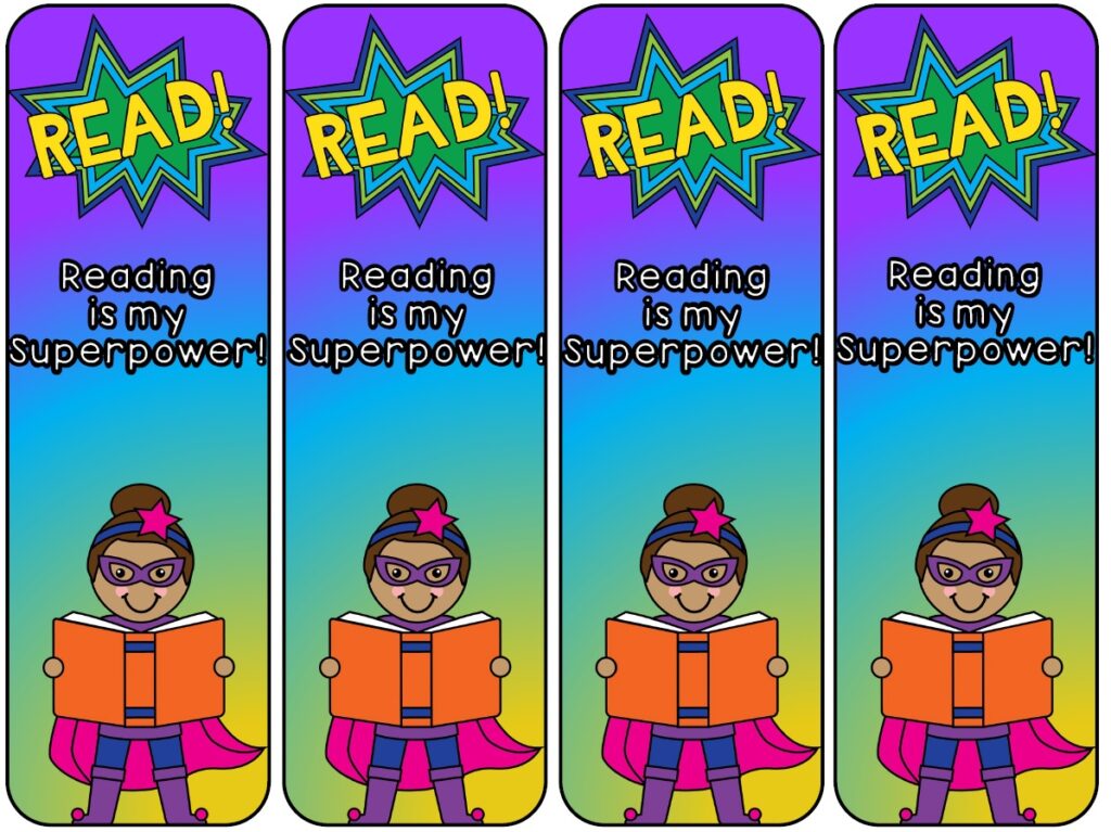 Free Superhero bookmark - Made By Teachers