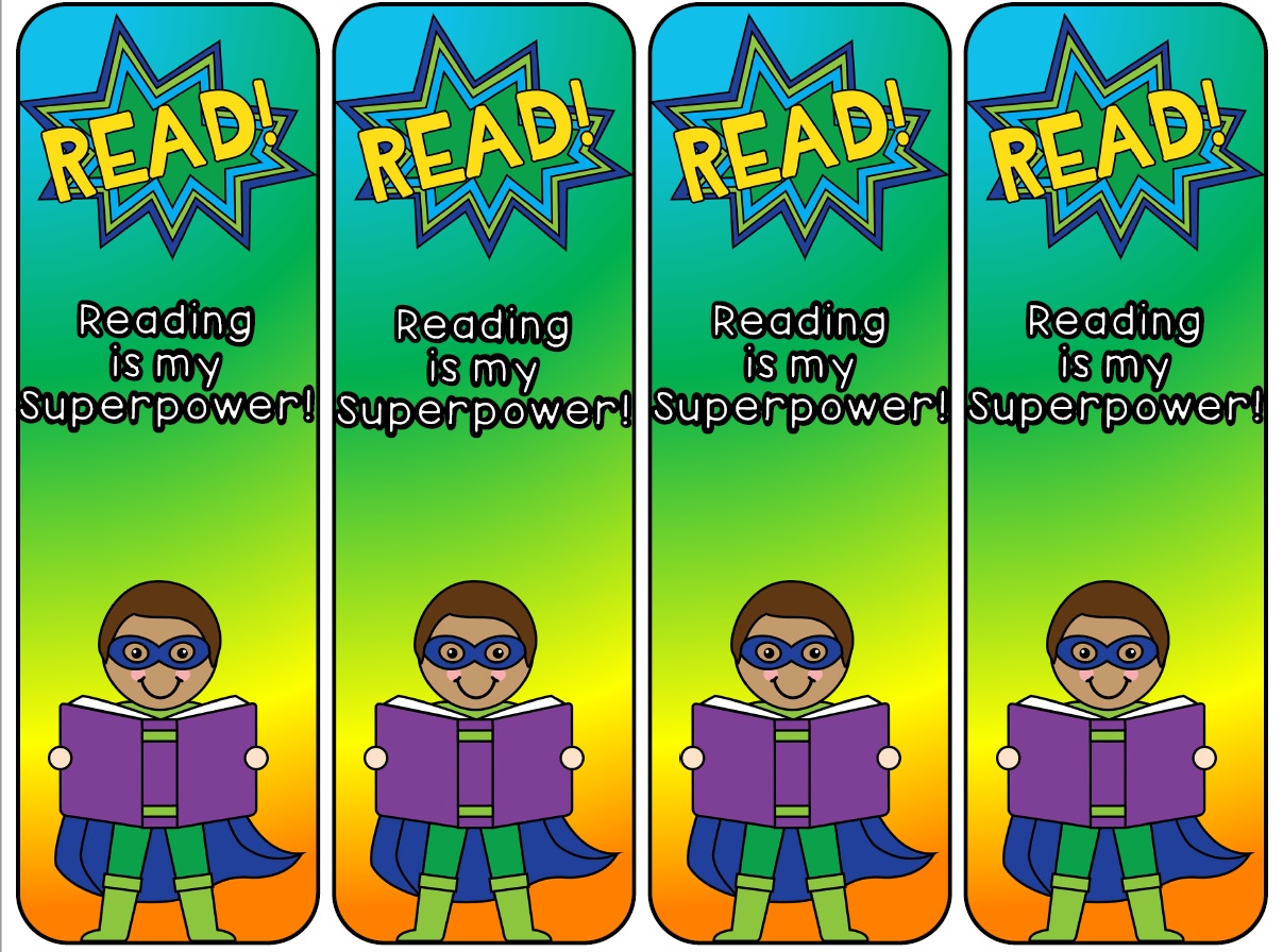 Free Superhero bookmark - Made By Teachers