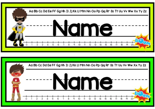 FREE Super Hero names plates and name tags. Editable | Made By Teachers