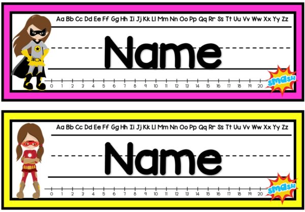 FREE Super Hero names plates and name tags. Editable - Made By Teachers