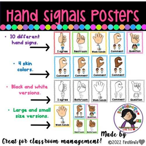 Hands signals Posters for the classroom - Made By Teachers