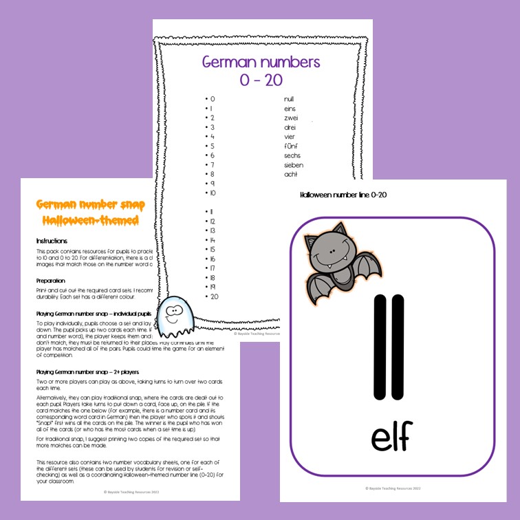 German Halloween number matching game | Made By Teachers