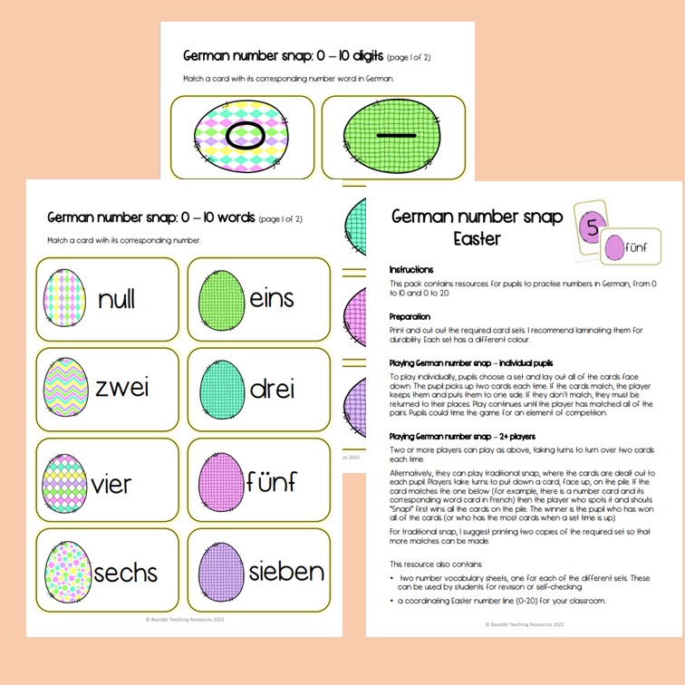 German Easter number matching game | Made By Teachers