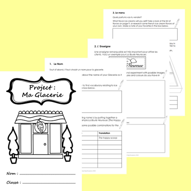 French project: design an ice cream parlor | Made By Teachers