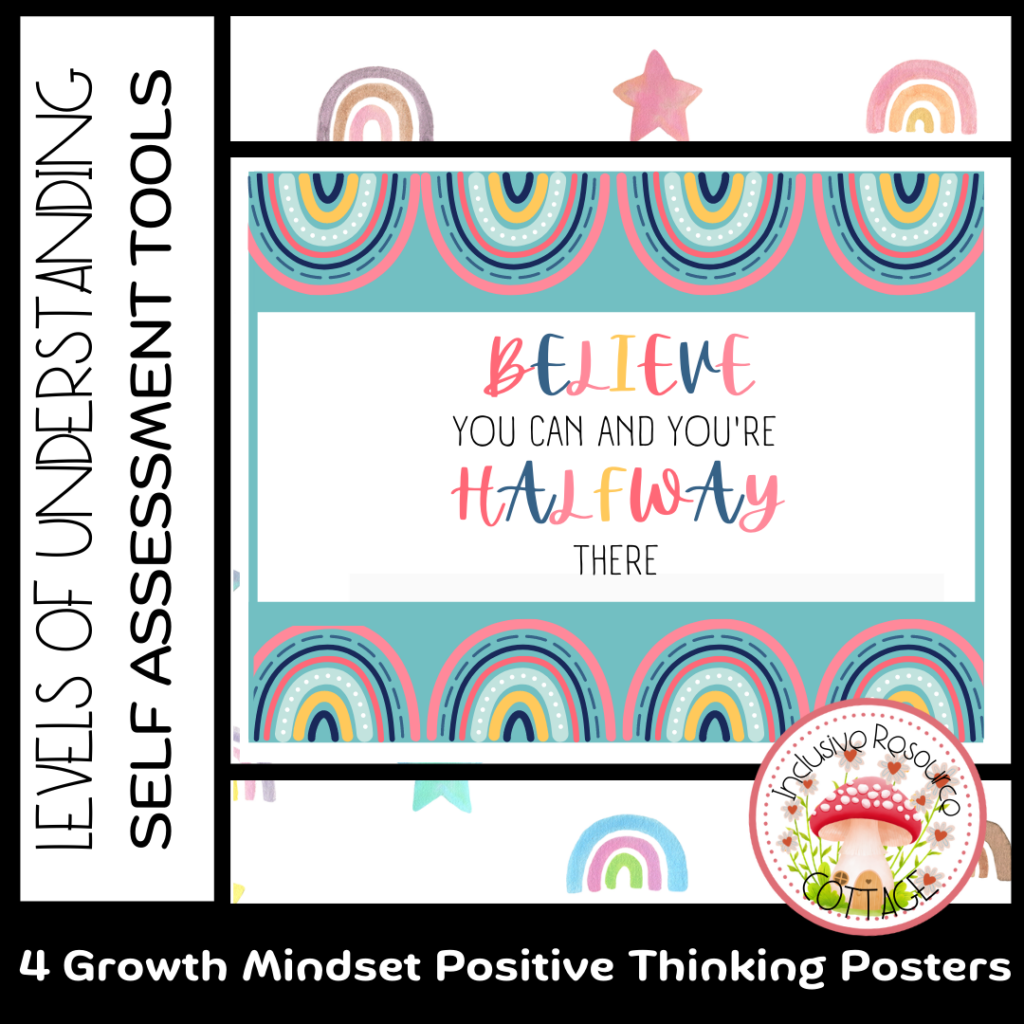Levels Of Understanding Self Assessment Posters + Growth Mindset ...