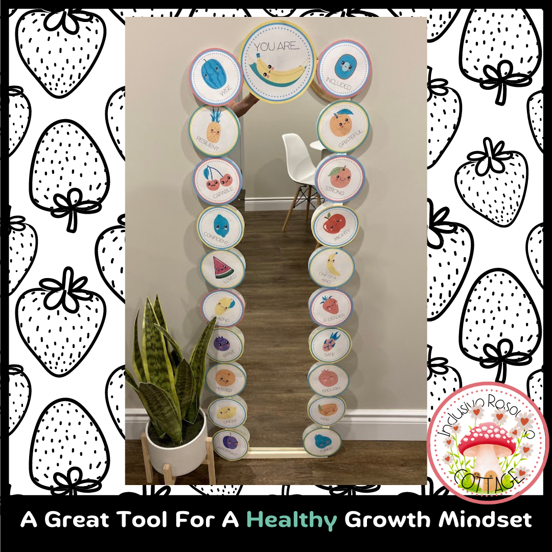 Positive Affirmation & Growth Mindset CUTE FRUIT Mirror | Made By Teachers