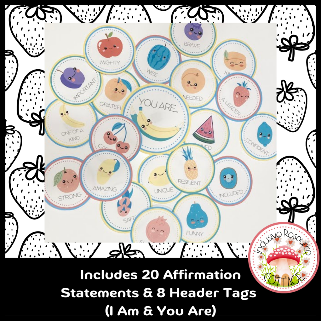 Positive Affirmation & Growth Mindset CUTE FRUIT Mirror | Made By Teachers