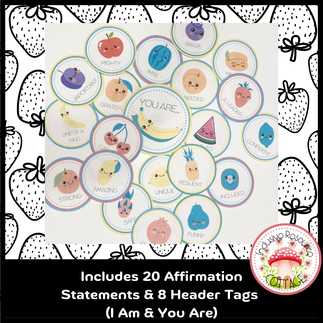 Positive Affirmation & Growth Mindset CUTE FRUIT Mirror | Made By Teachers