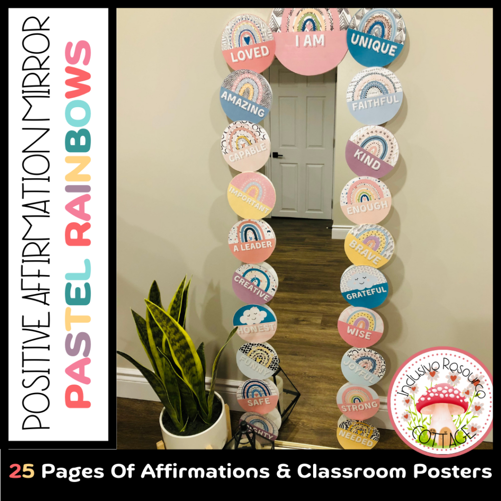 Positive Affirmation Growth Mindset Mirror/Station & Inclusive ...