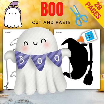 Printable Halloween Boo Monster Cut & Paste Scissor Skills Glue ...