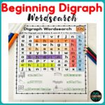 Beginning Digraph Wordsearch | Kindergarten Literacy Center Activity ...