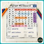 Beginning Digraph Wordsearch | Kindergarten Literacy Center Activity ...