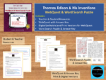 Thomas Edison - WebQuest & Word Search Puzzle | Made By Teachers