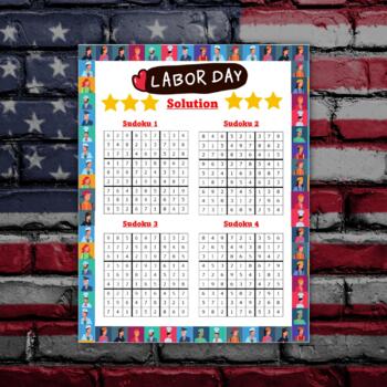 Printable Libor Day Sudoku With Solutions - Labor Day Puzzles ...