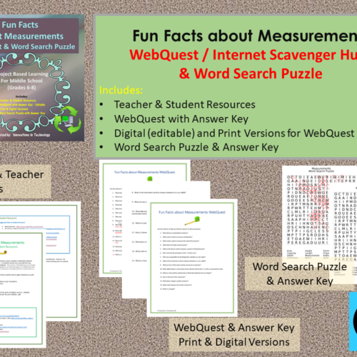 Measurements = WebQuest & Word Search Puzzle | Made By Teachers