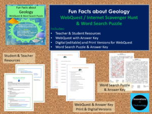 Geology - WebQuest & Word Search Puzzle | Made By Teachers