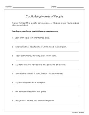 Things to Capitalize - Types of Proper Nouns - 6 worksheets - Grades 1 ...