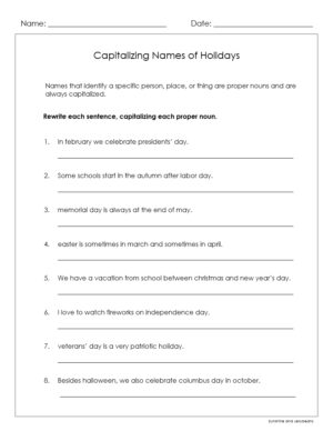 Things to Capitalize - Types of Proper Nouns - 6 worksheets - Grades 1 ...