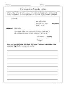 Commas in Dates - Places - Lists - Letters - Grades 2-3-4 - 7 ...