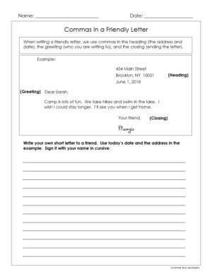Commas in Dates - Places - Lists - Letters - Grades 2-3-4 - 7 ...