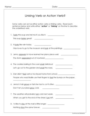 Linking Verbs and Helping Verbs - 5 worksheets & answer key - Grades 3 ...
