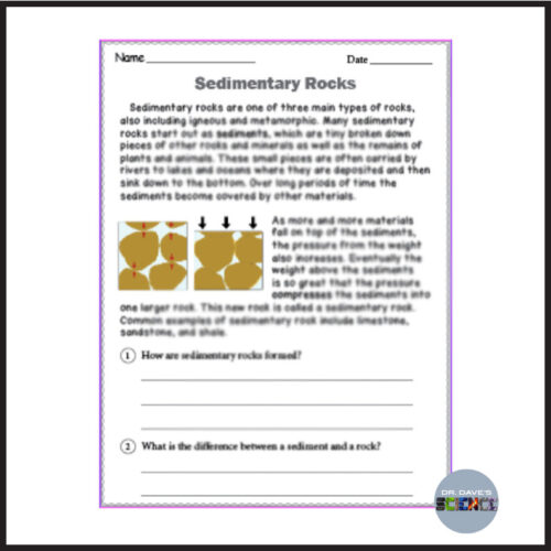 Types of Rocks Reading Comprehension Sedimentary, Igneous, and ...