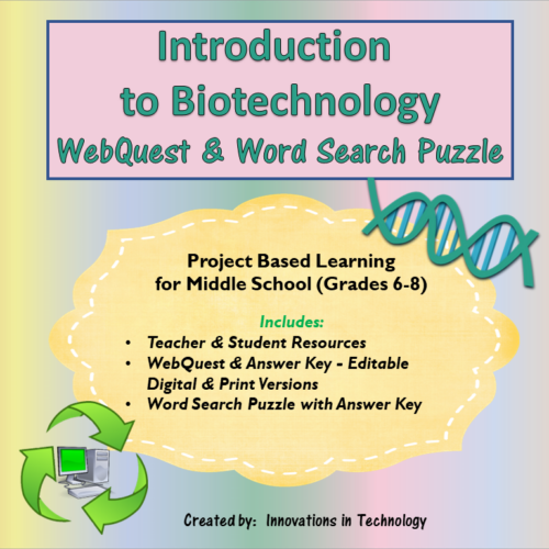 Learning about Biotechnology - WebQuest & Word Search Puzzle - Made By ...